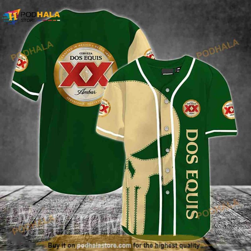 Beige Skull Dos Equis 3D Baseball Jersey - Hot Sale 2025