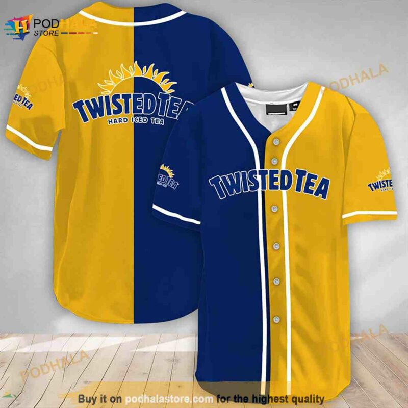 Blue And Yellow Split Twisted Tea 3D Baseball Jersey - Hot Sale 2025