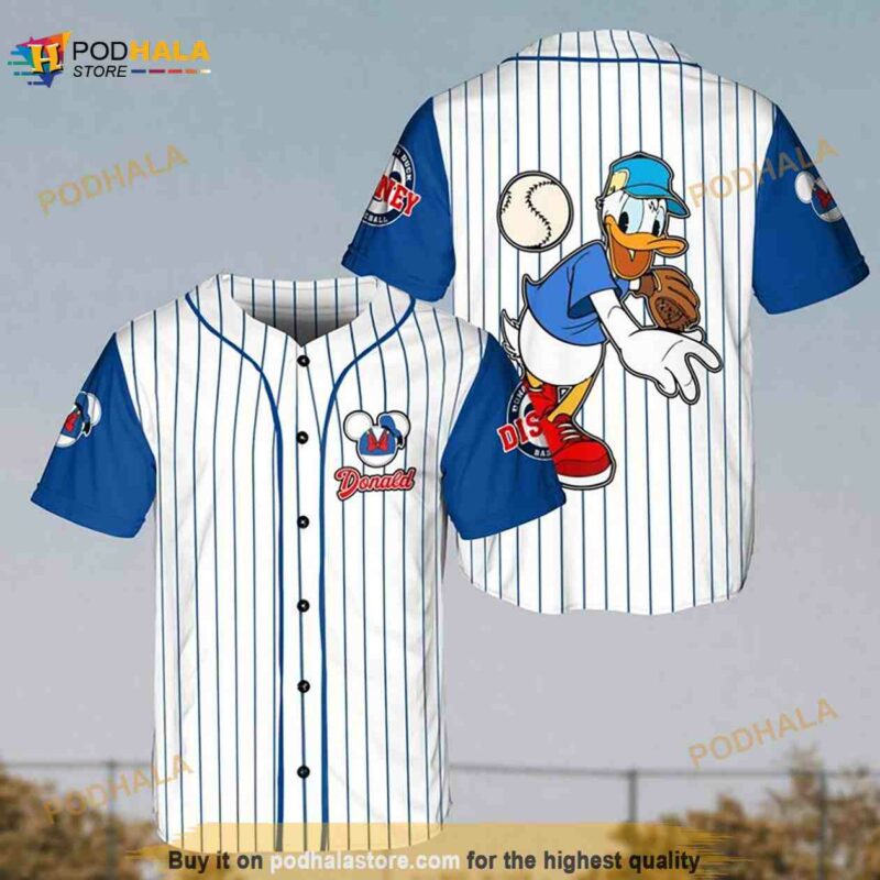 Donald Duck The Pitcher Disney Cartoon Graphics Pinstripe 3D Baseball ...