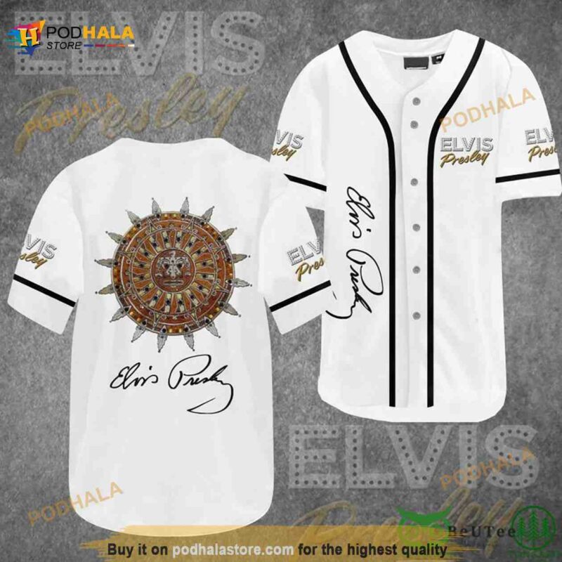 Elvis Presley Symbols White 3D Baseball Jersey Shirt - Hot Sale 2025