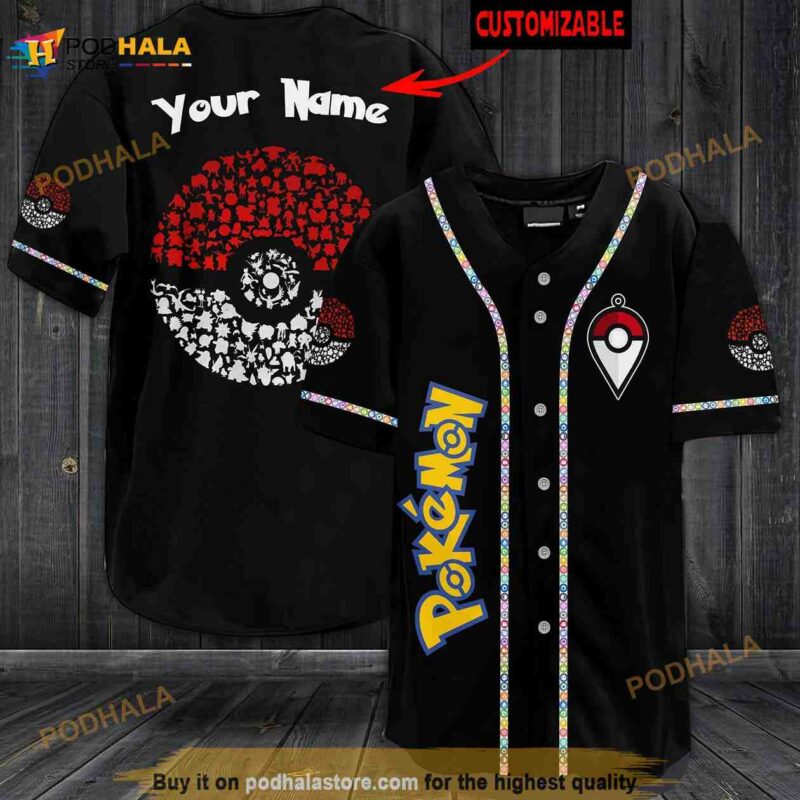 Poke Ball Pokemon 3D Baseball Jersey - Hot Sale 2025